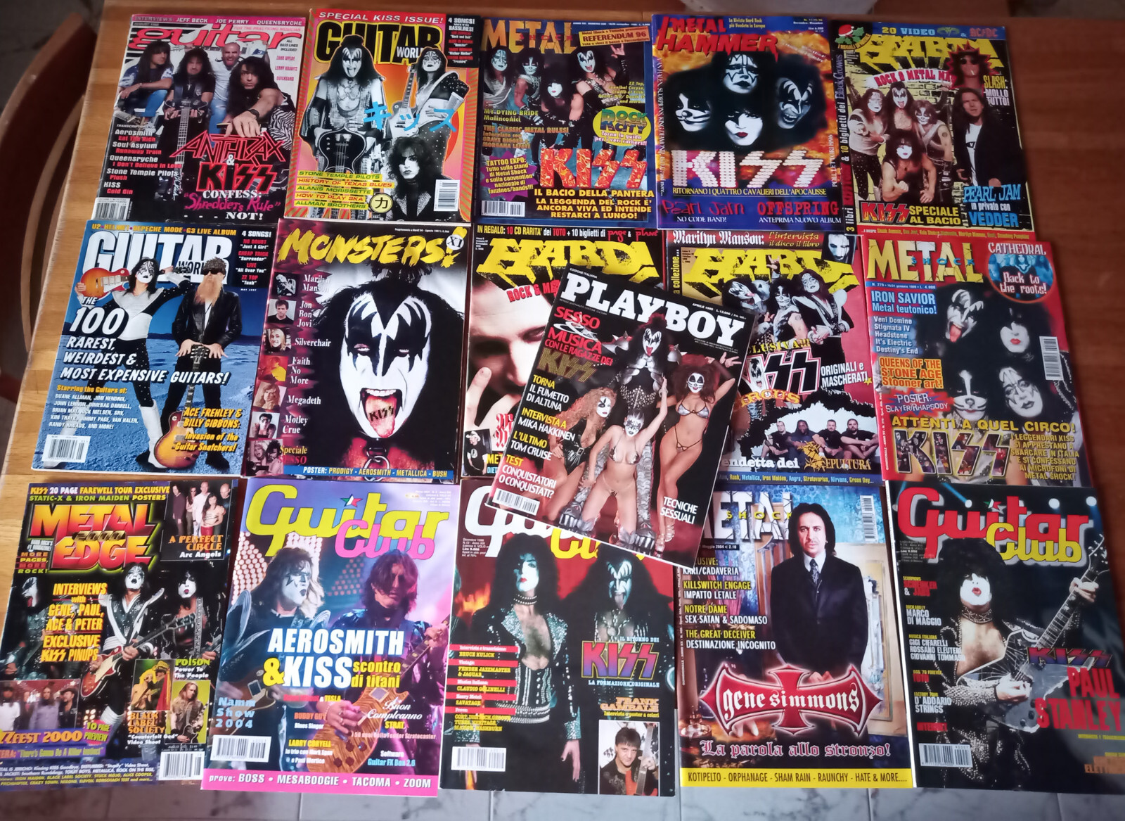 16 riviste KISS Simmons Stanley Frehley Playboy musica rock anni 90 ...