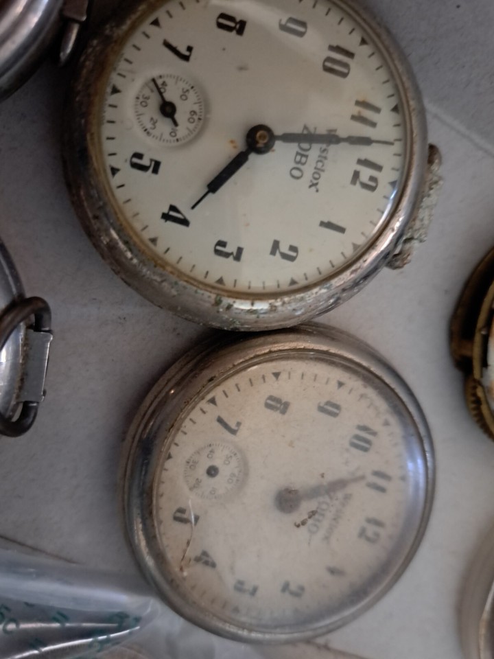 6 vintage westclox zobo pocket watches steampunk/goth/cyber duke ...