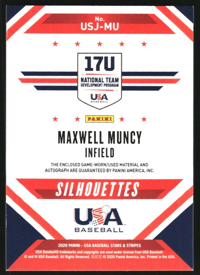 2020 USA BB Stars/Stripes Silhouettes Signature Jerseys #90 Maxwell ...