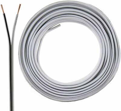 2 CORE WHITE AND BLACK 12V CABLE CAR AUTO BOAT AUDIO SPEAKER WIRE UK ...