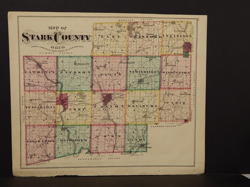 Ohio Stark County maps, Osnaburg or Sandy Townhip, 1875 Double Sided J3 ...