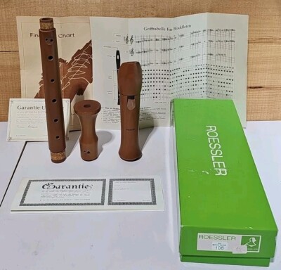 Vtg Roessler Wood Alt Scholar Barock 108 Recorder Blöckflote Flute ...