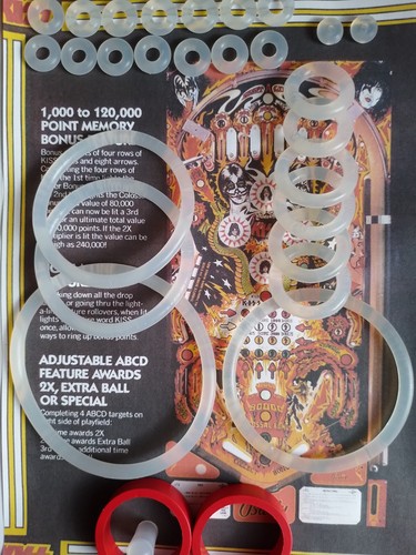 FLIPPER-BALLY- KISS- ELASTIQUE SILICONE TRANSPARENT-PINBALL RUBBER | eBay