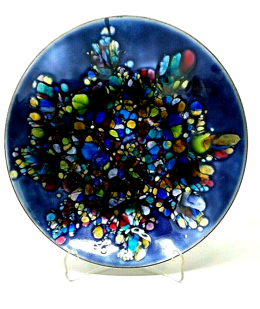 Vintage Kareka Enamel Over Copper Organic Design Decorative Plate ...