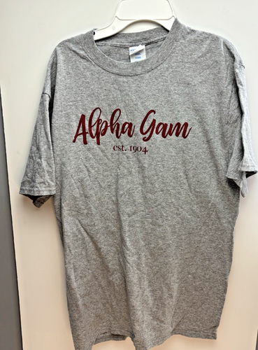 Alpha Gam Sorority Alpha Gamma Delta Gray Red Lettering Women’s T-shirt Sz Med | eBay