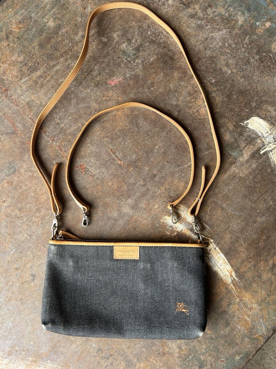 Vintage Burberry Blue Label Made In Japan Denim Purse Cross Vintage Burberry Blue Label Made In Japan Denim Purse Cross