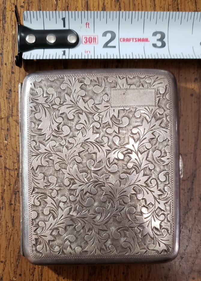Sterling Silver .950 Cigarette Case Vintage Engraved Japanese Filter ...