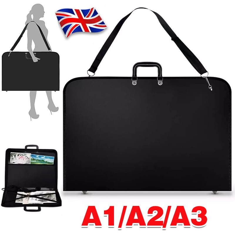 A1 A2 A3 A4 Water Proof Black Portfolio Case-Design Art Work Painting ...