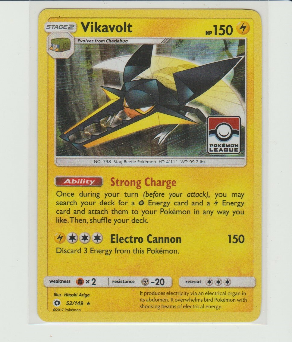 Vikavolt Holo Rare League Promo Pokemon Card Sun & Moon 52/149 | eBay