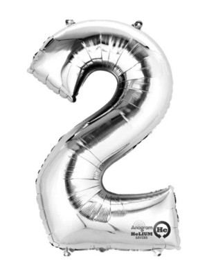 Silver Foil Number 2 Balloon Minishape | eBay UK