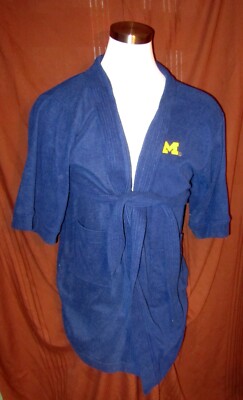 Michigan Wolverines Mens Terrycloth Kimono Robe, Blue, Size S, New Reg ...