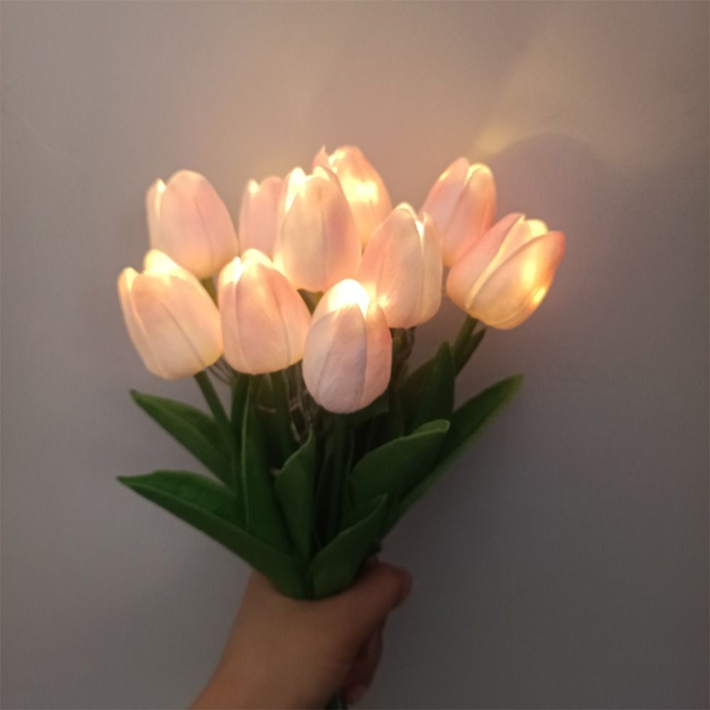 Atmosphere lamp Led Tulips Flowers Table Lamp Artificial Tulips Night ...