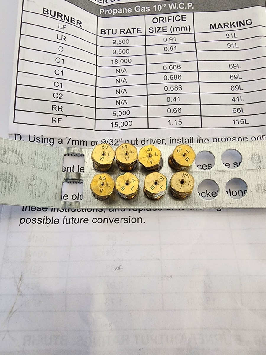 Gas Stove Orifice Size Chart MEANHDAG Grill LP Gas Conversion Kit For
