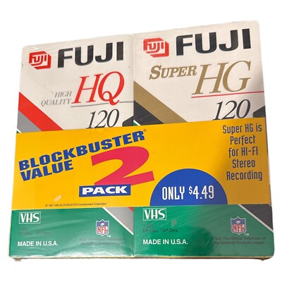 Vintage blockbuster value two pack Fuji Hg 120 Recordable VHS tapes | eBay