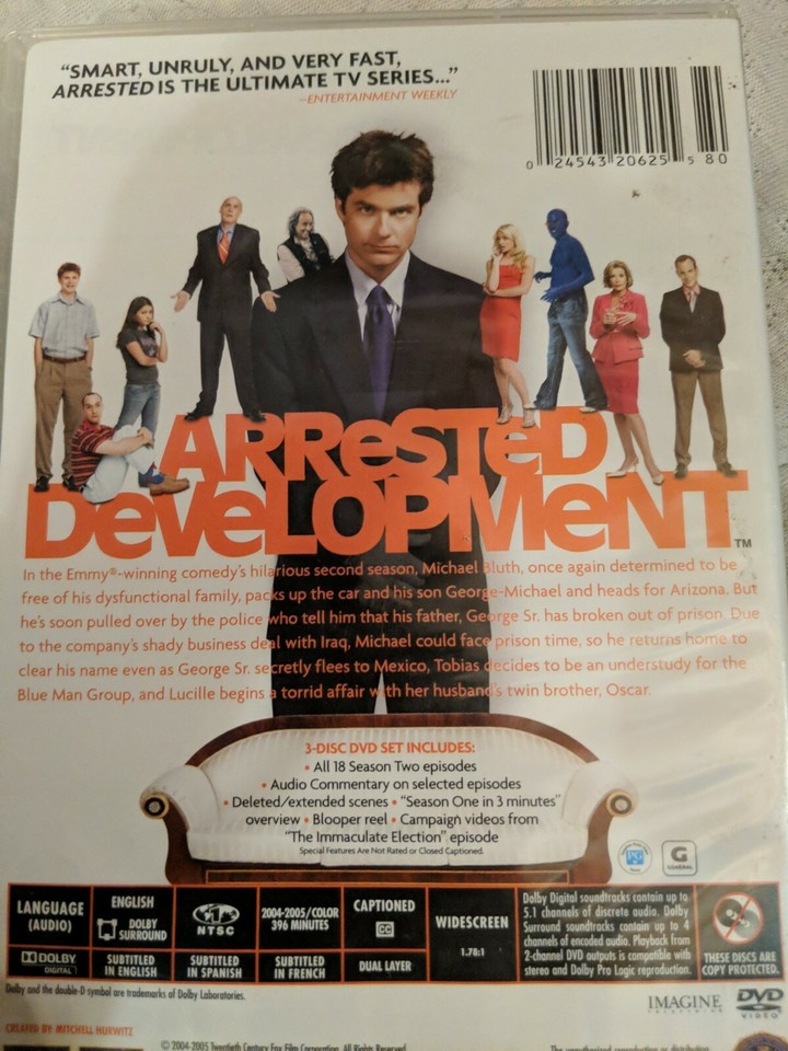 Arrested Development - Season 2 (DVD, 2009, 3-Disc Set) shelf#7 ...