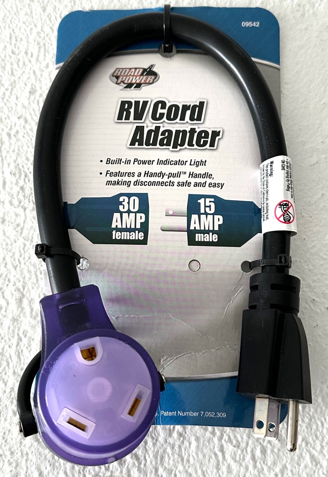 Road Power RV Cord Adapter 30Amp Female to 15 Amp Male #09542 Coleman ...