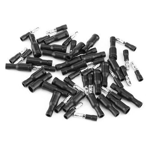 Auto Car Brass Bullet Connectors Male & Female Wire Terminals (Black ...