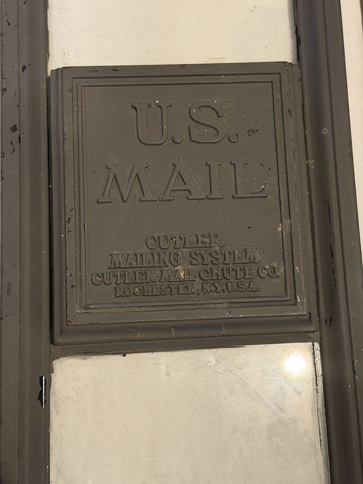 ANTIQUE U.S. MAIL CUTLER MAILING SYSTEM LETTER CHUTE DROP BOX POST ...