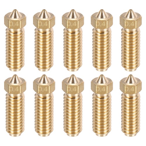 10 Pcs 0.4mm 3D Printer Extruder Nozzles 1.75mm Filament (20x6mm ...