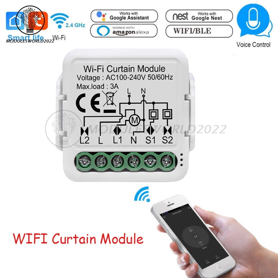 WiFi Blutooth Smart Curtain Roller Shutter Switch Module for Tuya Alexa ...