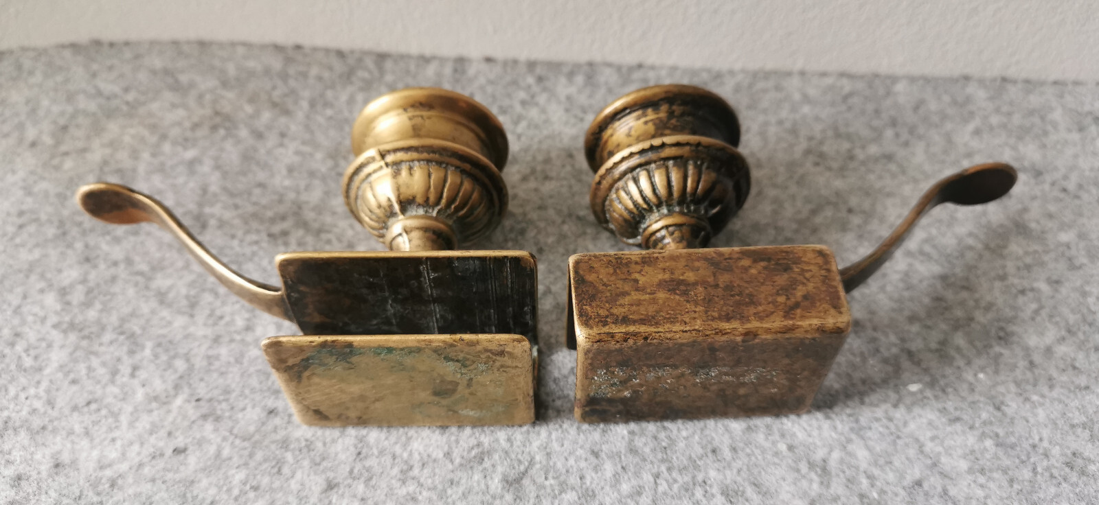 Antique Brass Match Box Cover Candlesticks Equestrian Horse Rider Two ...