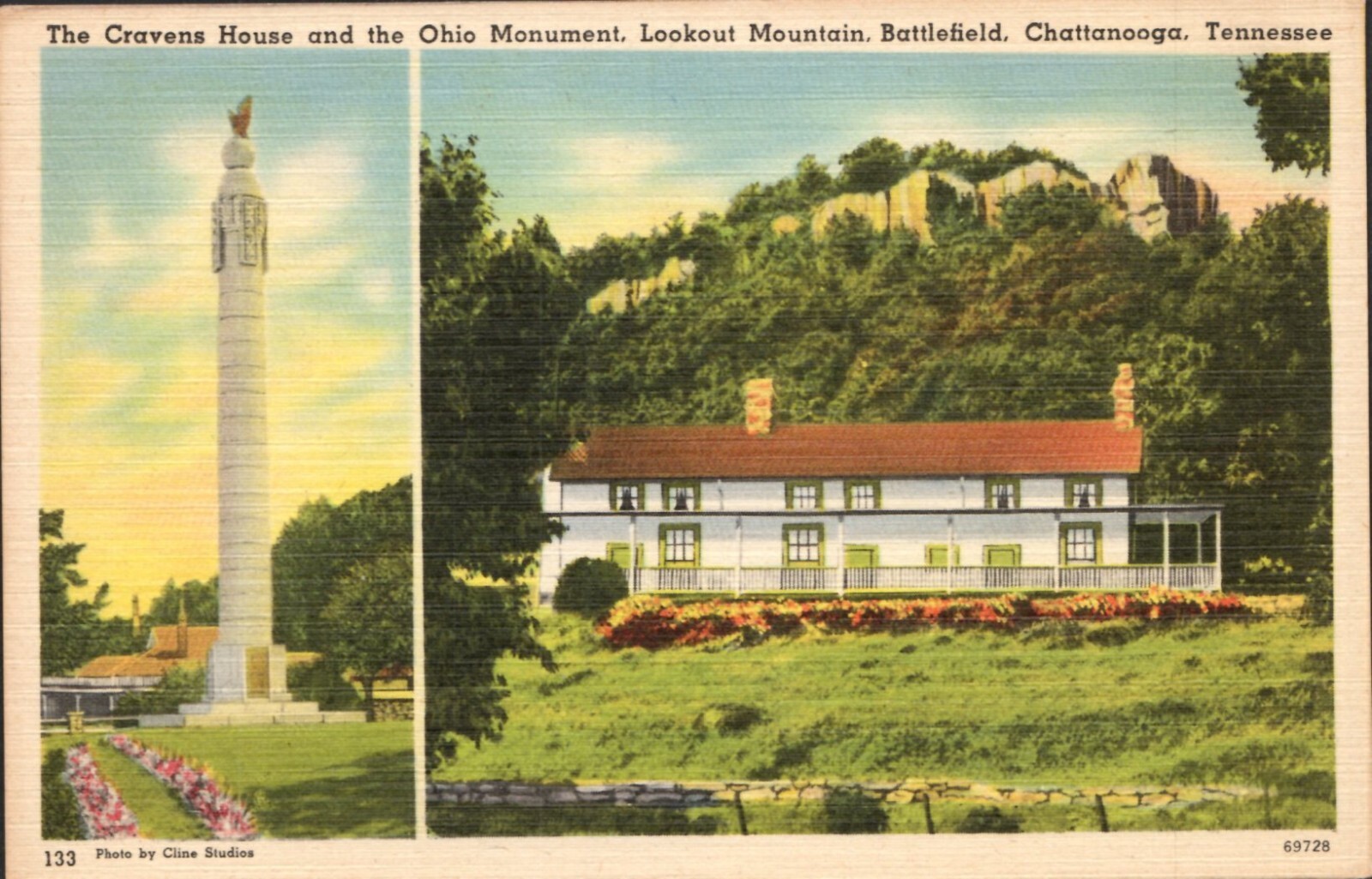 Cravens House, Ohio Monument, Lookout Mountain Battlefield, Chattanooga ...