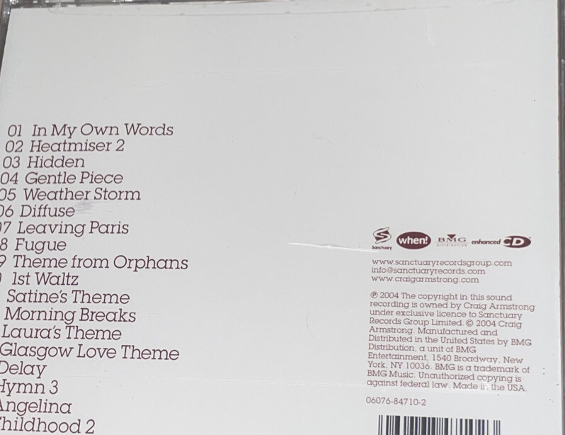 Piano Works by Craig Armstrong (CD, Aug-2004, Sanctuary (USA)) for sale ...