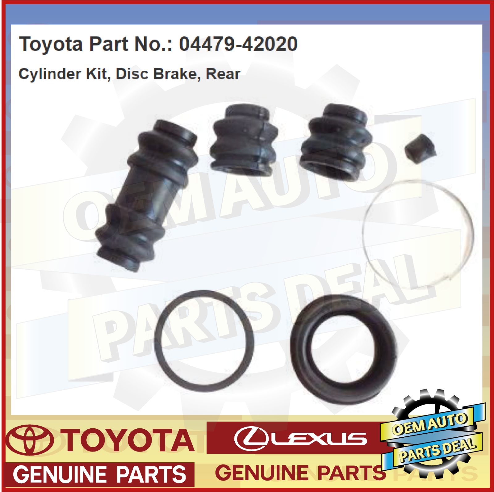 0447942020 Genuine Toyota Cylinder Kit Disc Brake Rear 04479-42020 for ...