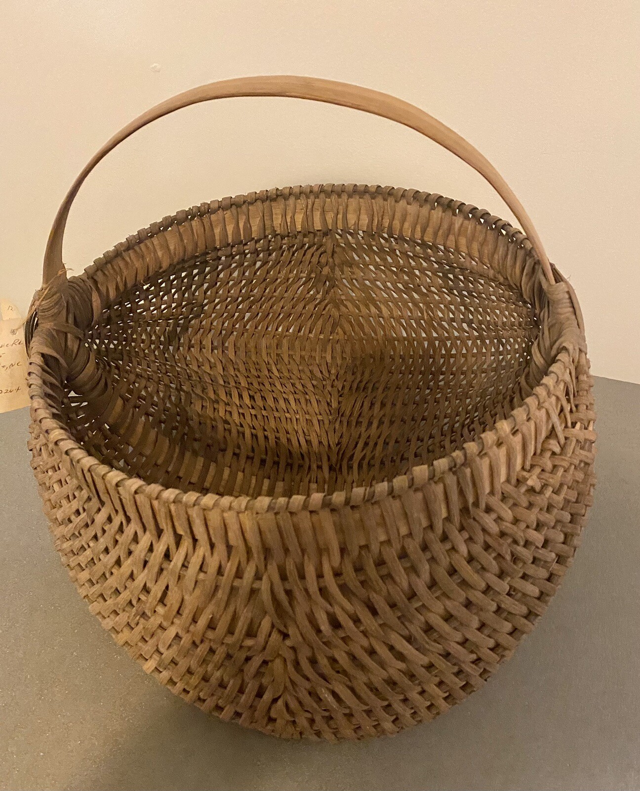 Vintage Handmade Large Splint Buttock Egg Basket White Oak 12” X 15 ...