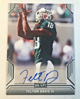 2019 Leaf Draft #BA-FD3 Silver Autograph Felton Davis III Michigan ...