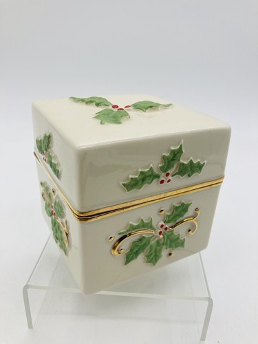 Lenox Holiday Christmas Holly Box 3 Inches Box Included Trinket Jewelry ...