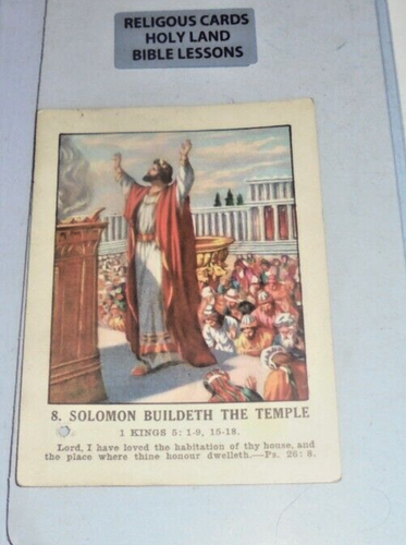 Vintage Bible Study Lesson Color Card Christian SOLOMON Building Temple ...