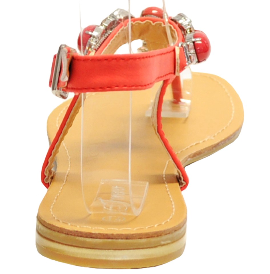 New women's shoes open toe t strap rhinestones sandals summer casual ...