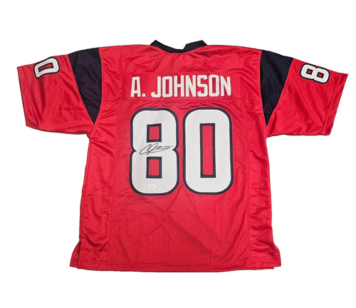 Andre Johnson Autographed RED Pro Style Jersey- JSA Witness Auth HOF ...