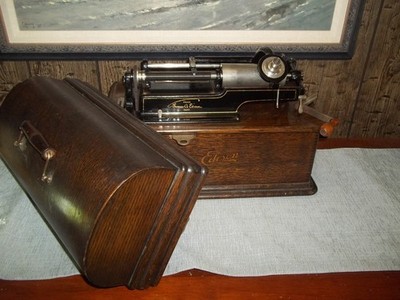 ANTIQUE 1906 MODEL C THOMAS EDISON CYLINDER PHONOGRAPH W/WINGED ...