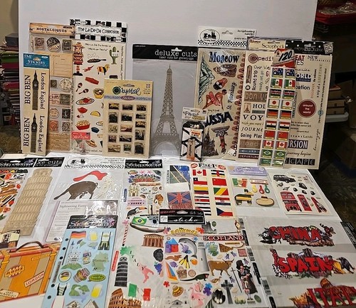 Lot of 35+ Scrapbooking Sticker & Cut-out Packs - INTERNATIONAL TRAVEL ...