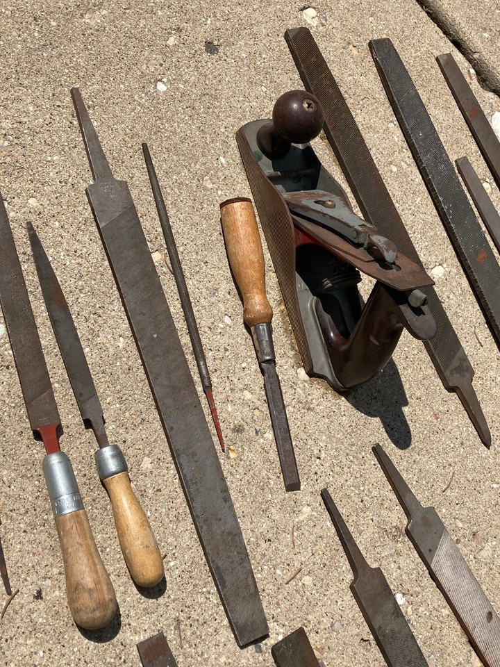 18 Pc. Vintage File, Chisel & Plane Lot Sunflower Johnson Simonds ...