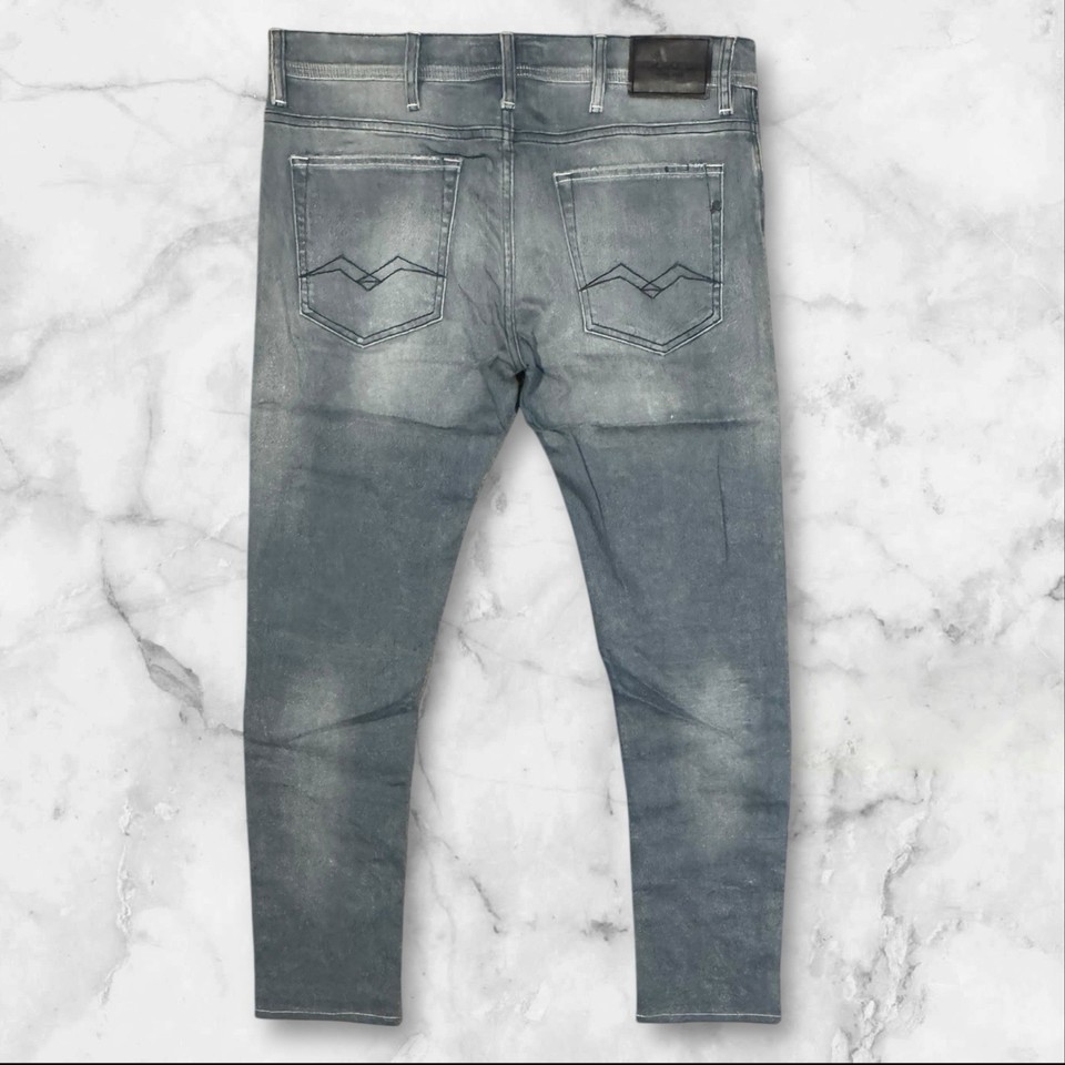 Mens Grey-Blue Replay Jondrill Jeans - Size 34R (W34 L32) R130 | eBay UK