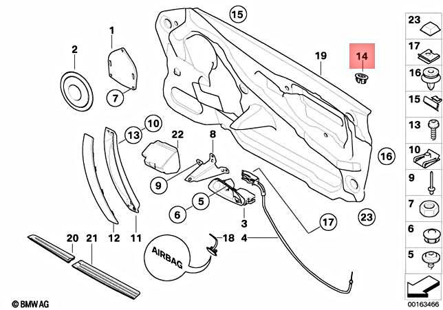 Genuine BMW Z4 Coupe Roadster E85 E86 Z4 2.0i Cover locking button ...