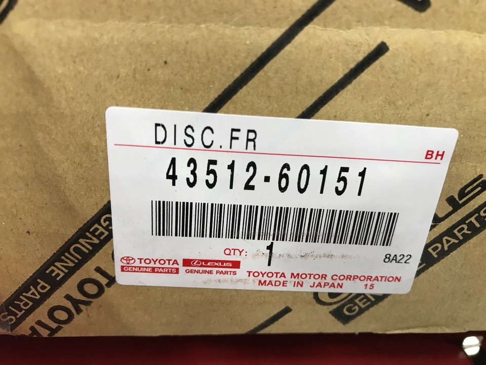 2003-2009 TOYOTA 4RUNNER GENUINE OEM NEW FRONT BRAKE ROTORS 4351260151 ...