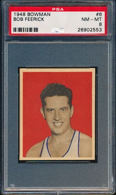 1948 Bowman #6 Captain Bob Feerick RC PSA 8 NM-MT Basketball 26902553 ...