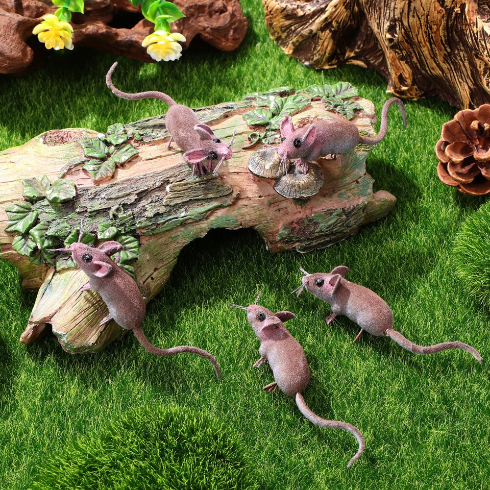 5Pcs Mini Simulation Mice Decoration Realistic Mice Ornaments | eBay