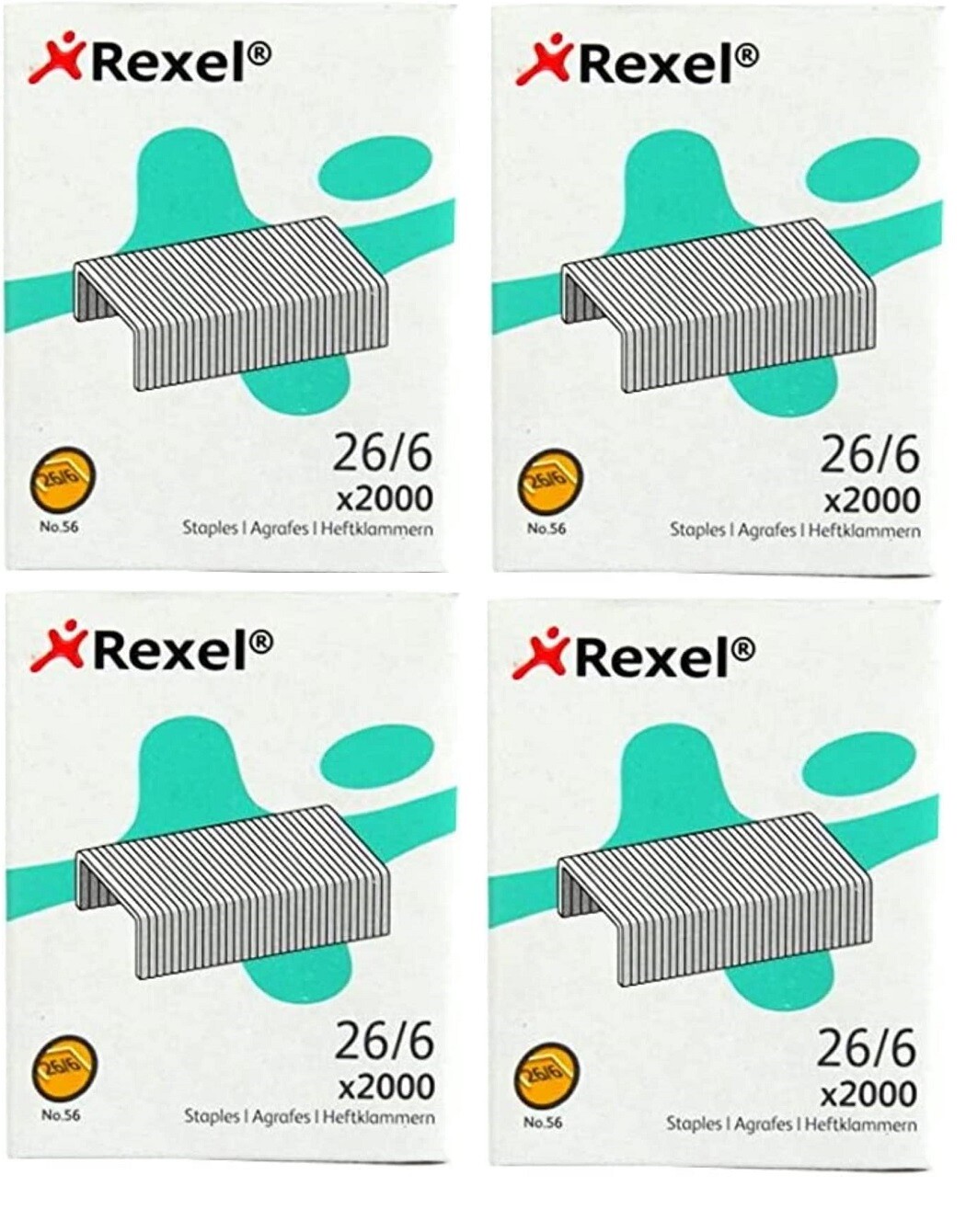 Rexel No.56 26/6 mm Standard Staples, For Stapling up to 20 Sheets ...