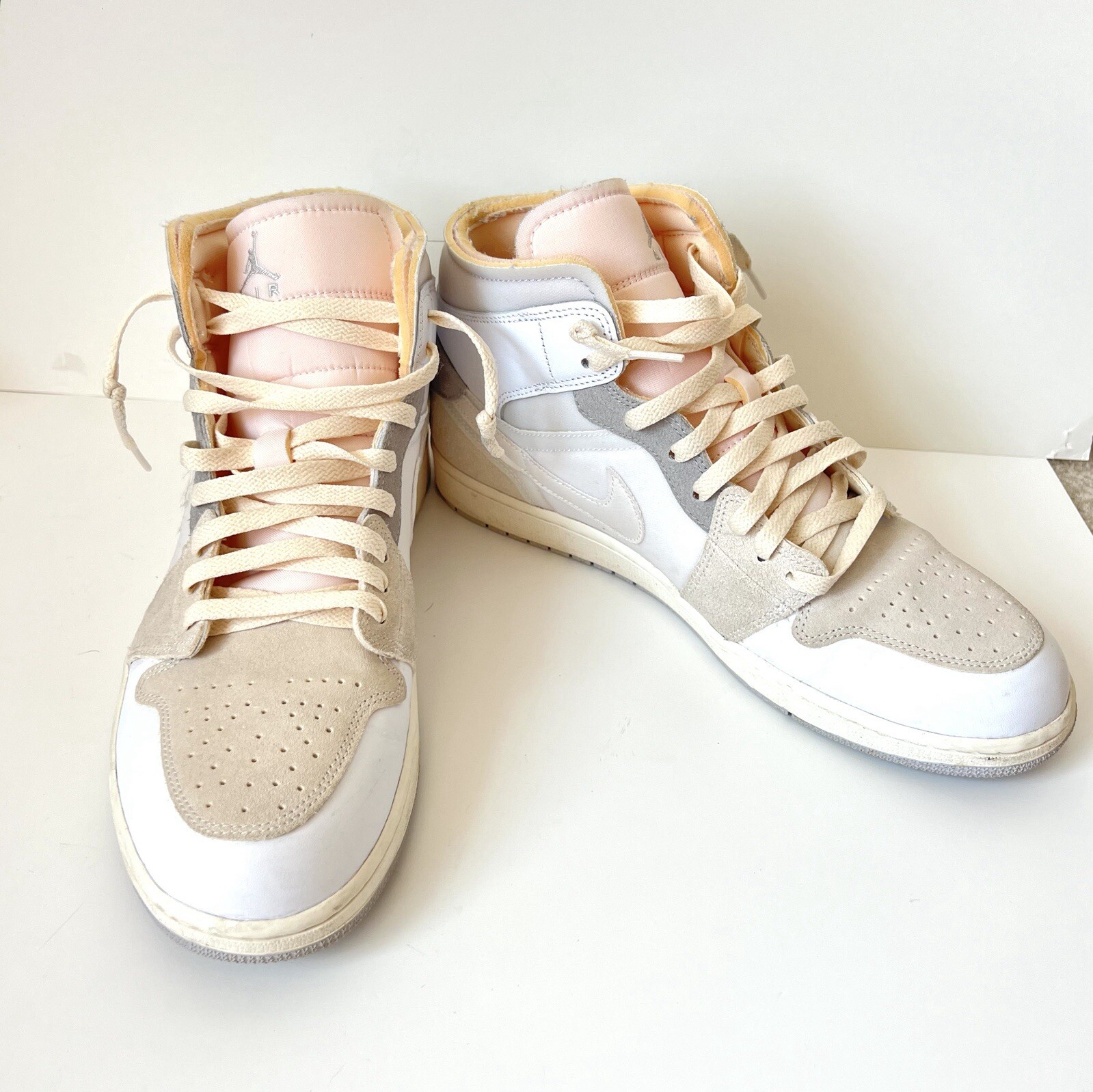 NIKE Air Jordan 1 Mid Craft Inside Out White Gray Sai… - Gem