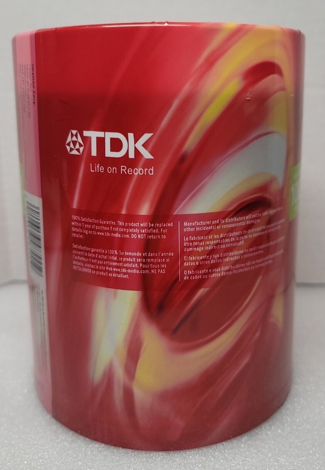 NEW TDK CD-R (Recordable) 100 Pack 700 MB 52x 80 min. New and Factory ...