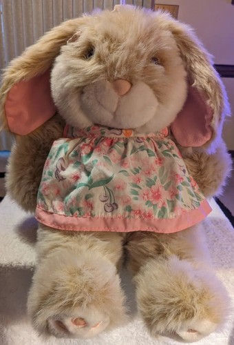 Vtg JCPenney Blonde Beige Pink Stuffed Easter Bunny Rabbit w/Bow ...