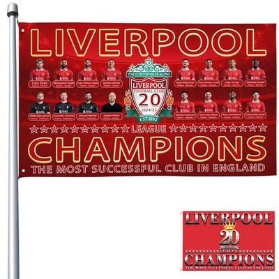 Liverpool Champions Flag Large 20 Times - 5ft x 3ft (151 x 97cm) 2024 ...