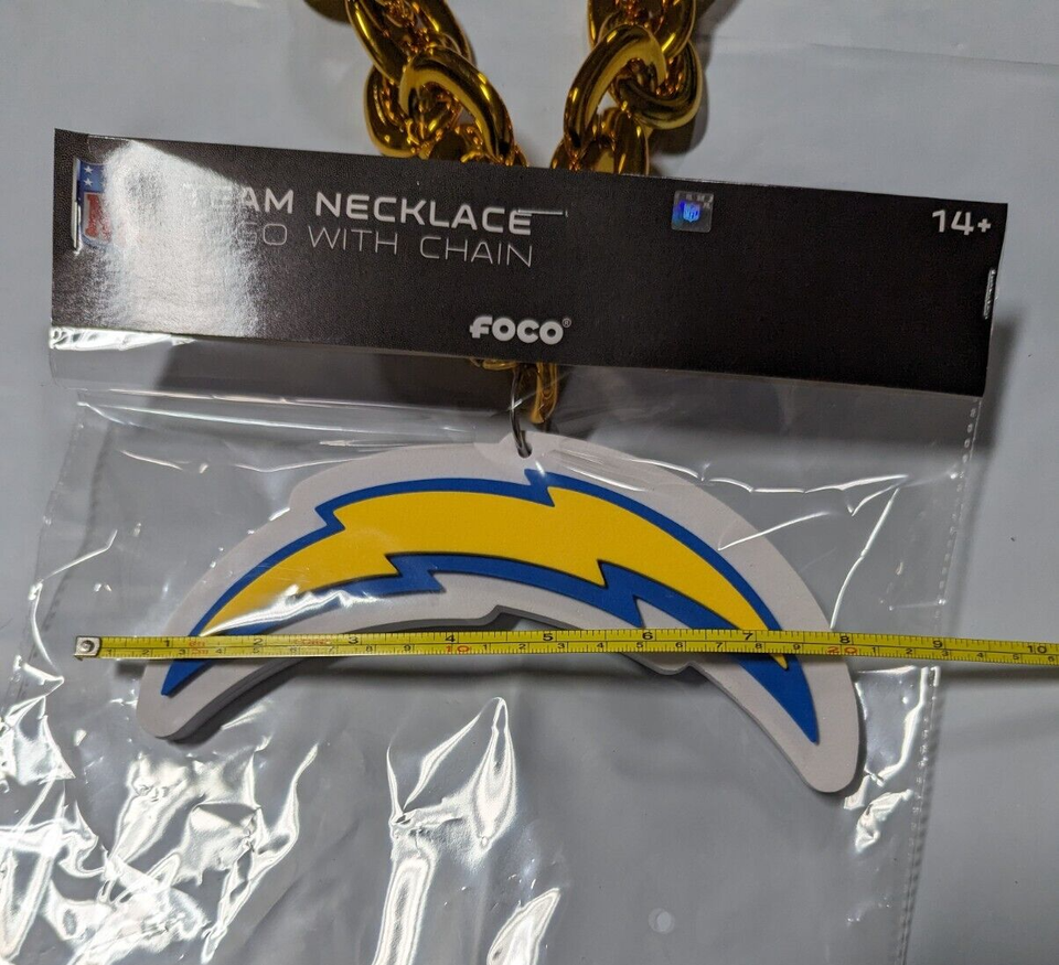 Los Angels Chargers Foam Fan Chain - GOLD - Team Necklace Big Logo NEW ...