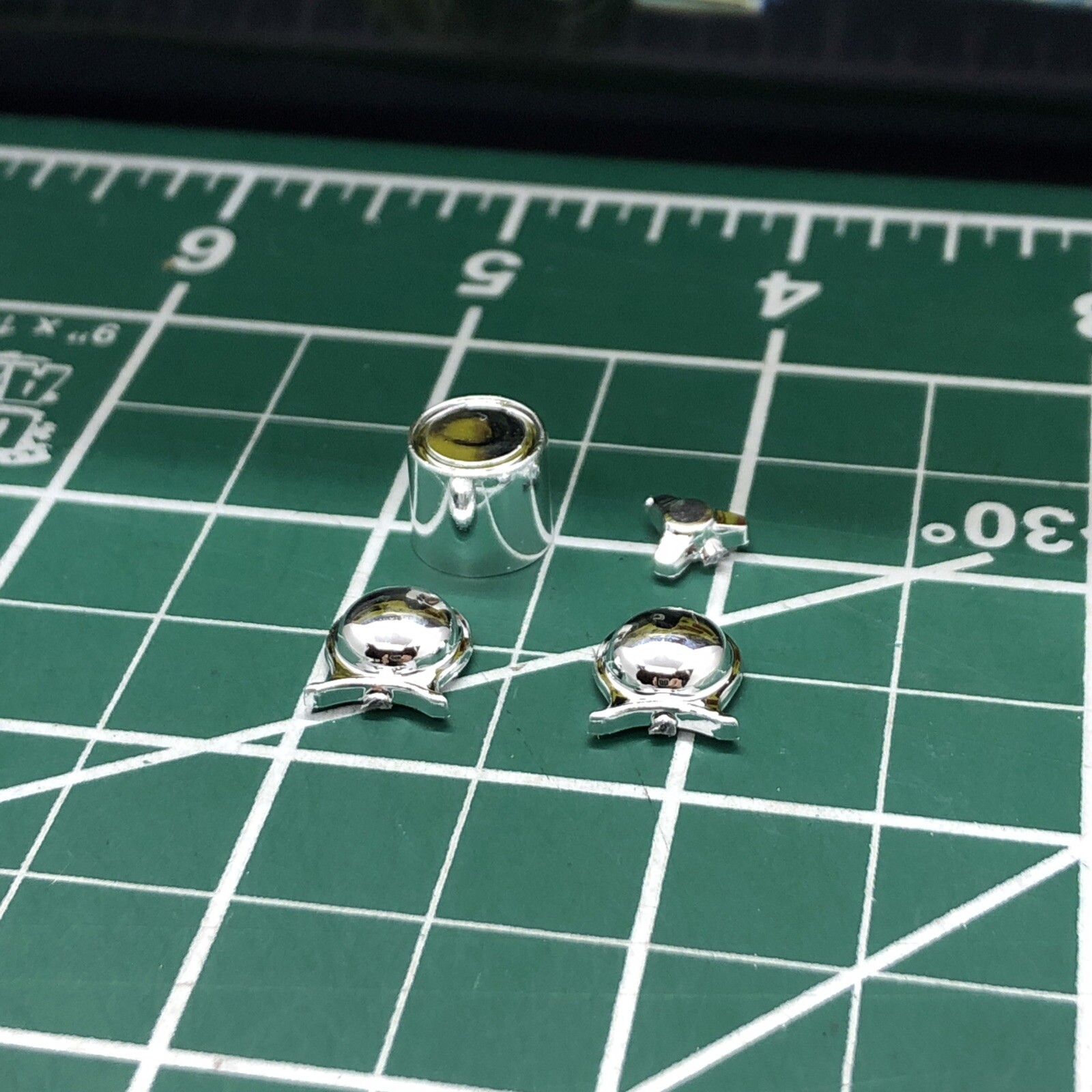 4pc Chrome Moon Drag Race Gasser Fuel Tank W TRI BAR Cap 1:25 LBR Model ...