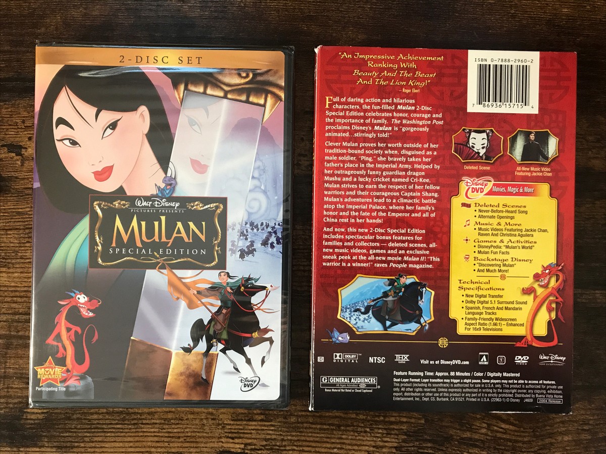 Mulan Special Edition Vhs Ebay MULAN Special Edition 2 Disc DVD Plus